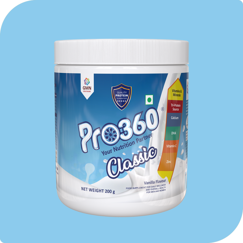 Pro360 Classic Daily Wellness Nutritional Protein Health Drink Supplement Powder for Men and ...